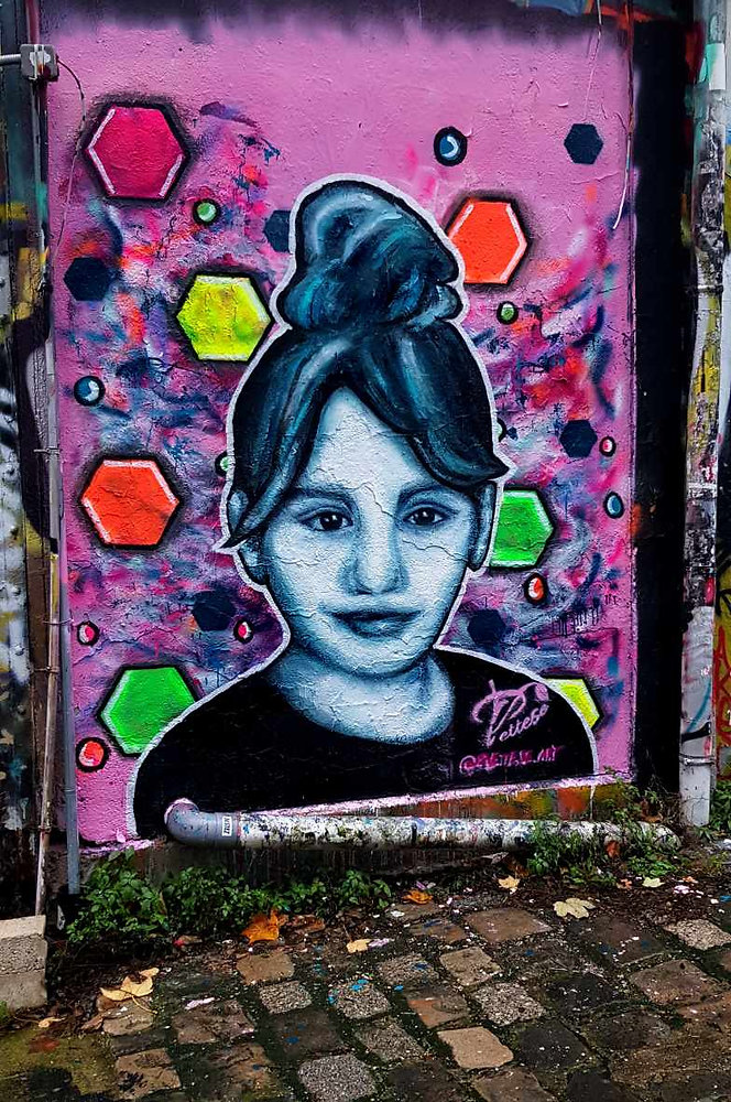 Balade artistique à Paris 13ème : Portrait Fresque Street Art colorée ...