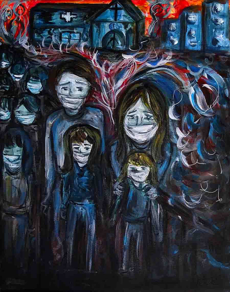 Peinture figurative contemporaine format 41x33 cm