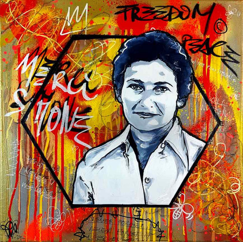 Simone Veil Street Art Painting - Original Pop Art Graffiti Wall Art ...