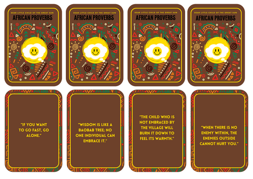 AFRICAN PROVERBS FLASHCARDS | Dear Little Child