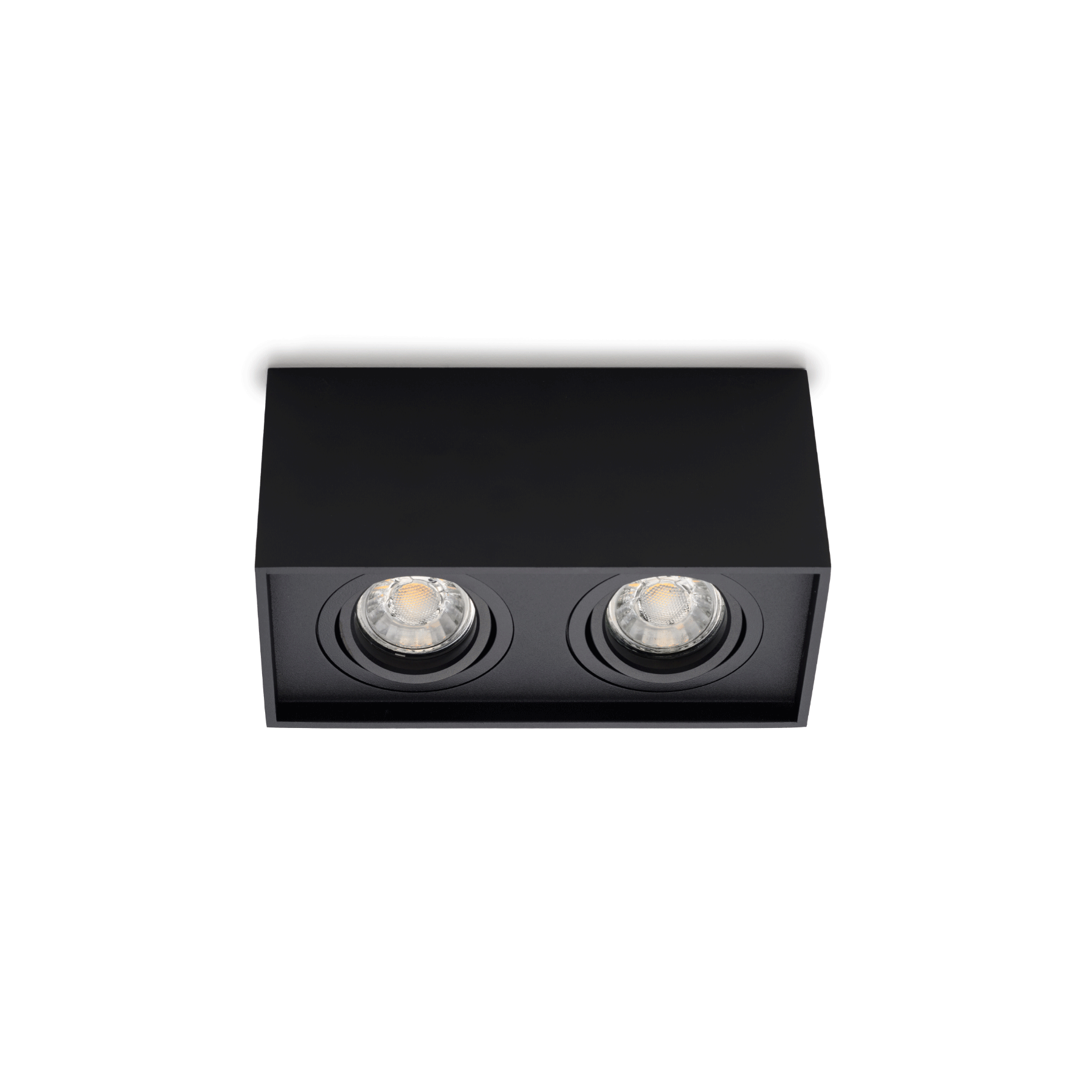 Modern Square Ceiling Spot Light in Black - 2 Lamps | Noahathome