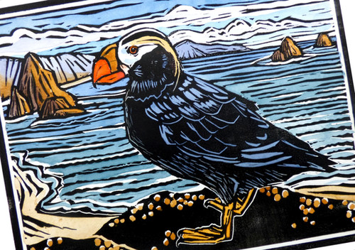 Tufted Puffin Notecard by Molly Hashimoto | the-fat-finch