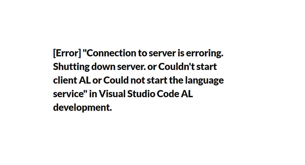 [Error] “Connection to server is erroring. Shutting down server. or ...