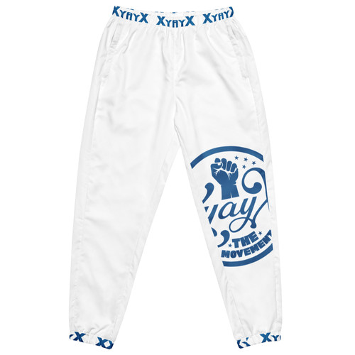 XyayX White & Blue Unisex track pants | The XyayX Institute