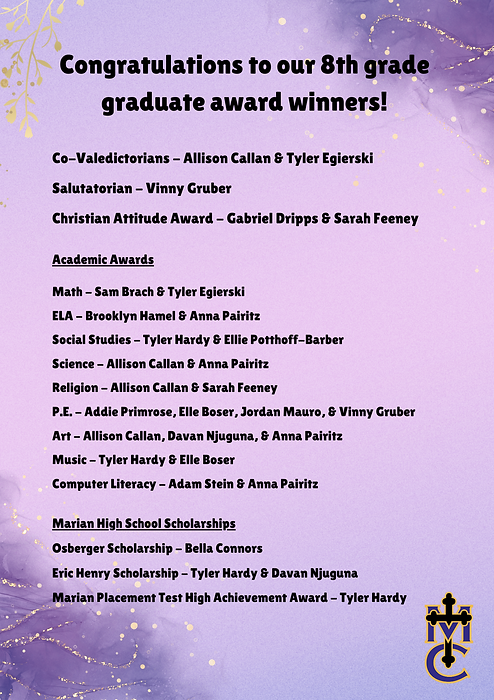 8th Grade Graduation Awards | bavo