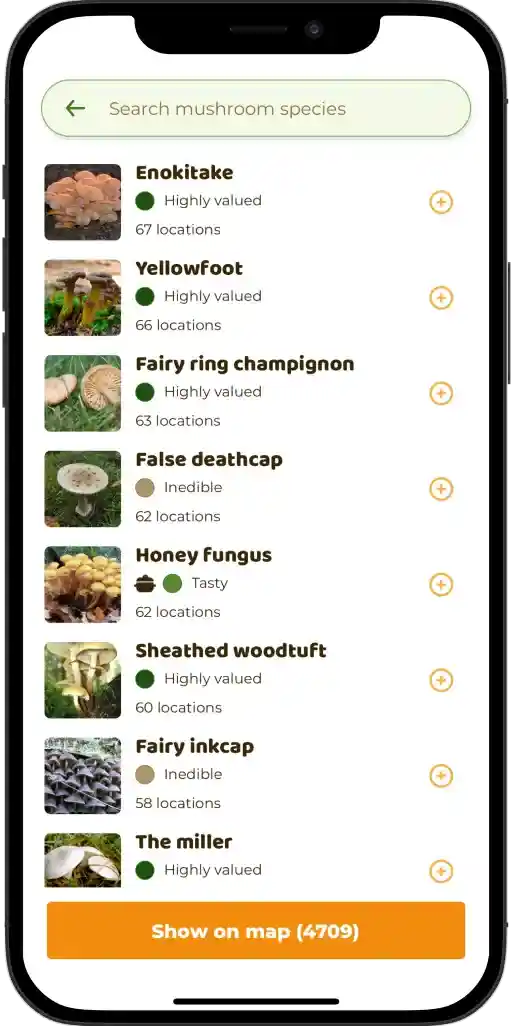 Mushroom Spot - over 300000 spots on a map