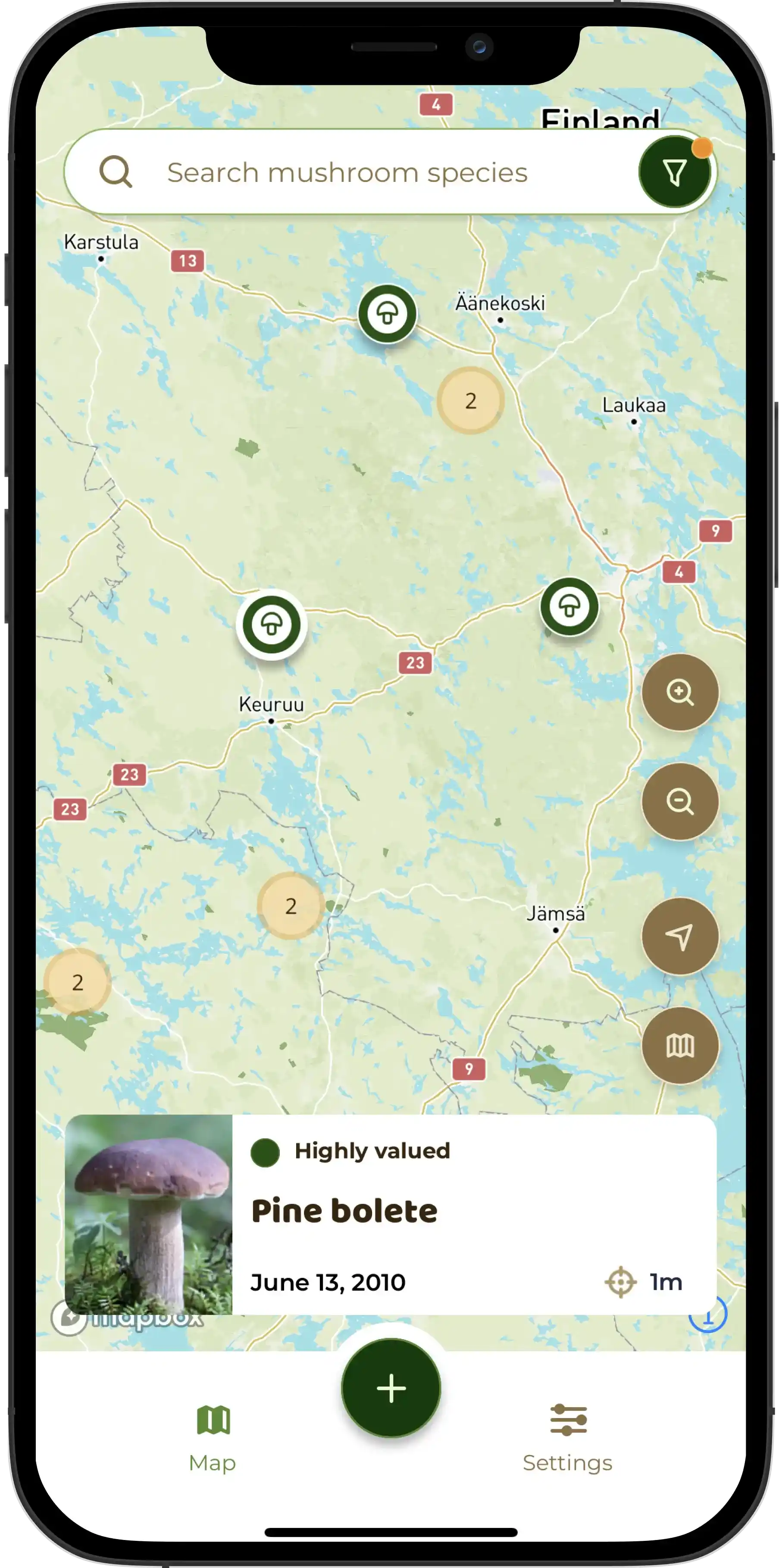 Mushroom Spot - over 300000 spots on a map