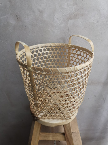 Handmade bamboo basket/planter (star pattern with handles) | erawandesign