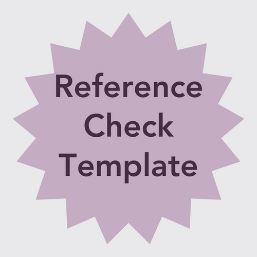 Reference Check Template | A&A Consulting