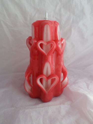 Red Carved heart Candle | Wonders Of Wax