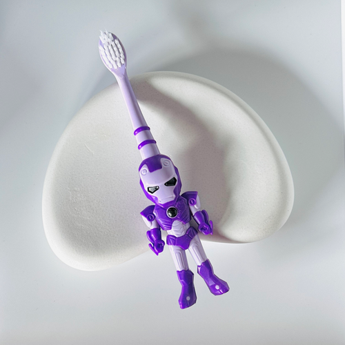 Purple Iron Man Kids Toothbrush | Thauya
