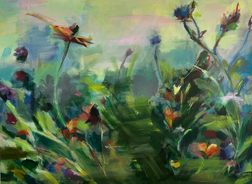 Running through wildflowers | Alice Hesketh Art