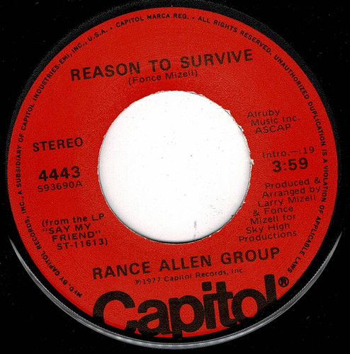 Rance Allen Group - Reason To Survive - Capitol | Manfromsoul ...