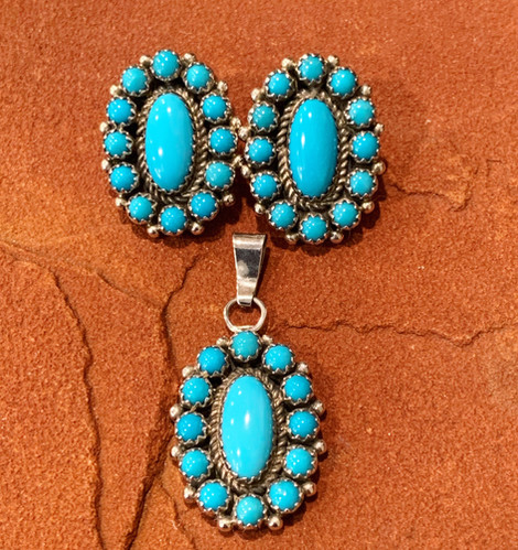 Sleeping Beauty Turquoise Cluster Set | SilverBuffaloGallery