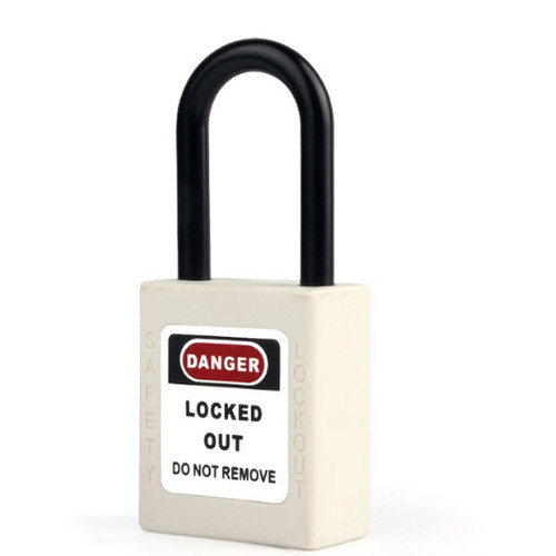 38mm Plastic Safety Padlock (White) BD-G16 | Lockout Tagging