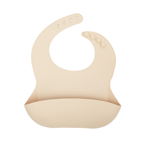 Silicone Baby Bucket Bib, Sand | The Ferry Market