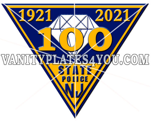 DECAL- 00000018 NJSP 100 YEAR ANNIVERSAY WITH DIAMOND | Vanity License ...