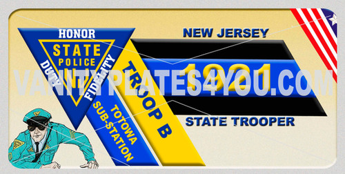 SP-0000004 NEW JERSEY STATE POLICE- BARRACKS SIGN | License Plates