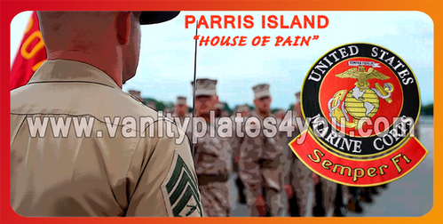 MILITARY 00000021 MARINES PARRIS ISLAND | Vanity License Plate Decal ...