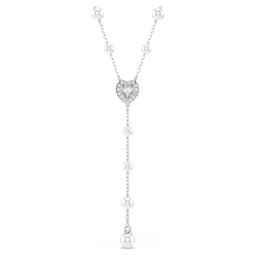 Swarovski Constella Crystal Pearl and Round Crystals Y Drop Necklace ...