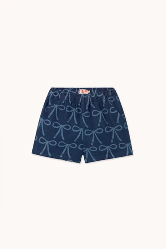 Bows Woven Short, Blue Denim - Tiny cottons | Hello1234