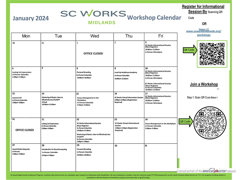 Workshops | SC Works Midlands