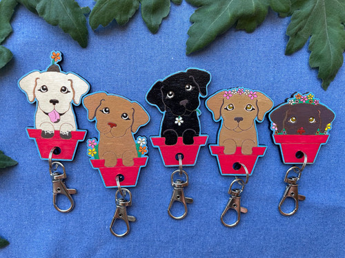 Lab, Labrador Retriever Keychain, 2" Handpainted | BoeCo Design