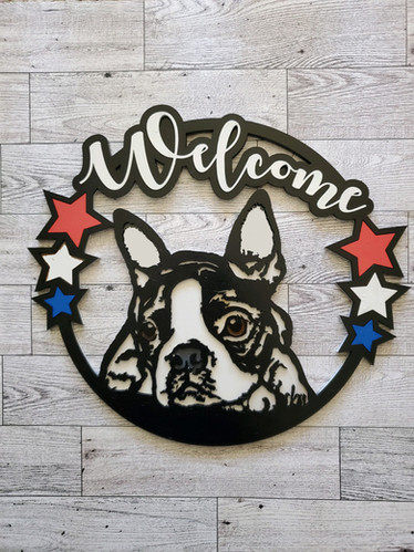 Boston Terrier Welcome Sign | BoeCo Design