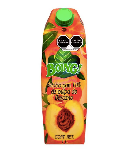 Boing Traditional Peach Durazno Pulp Beverage - 1L | Garcia Plaza Bakery