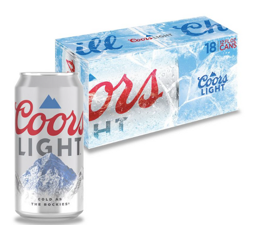 Coors Light Lager Beer, 18 Pack, 12 fl oz Cans, | Garcia Plaza Bakery