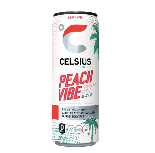Celsius Sparkling Peach Vibe Energy Drink - 12 fl oz Can | Garcia Plaza ...