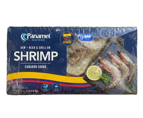 Panamei Raw Head Shell-on 50-60 4lb Shrimp | Garcia Plaza Bakery