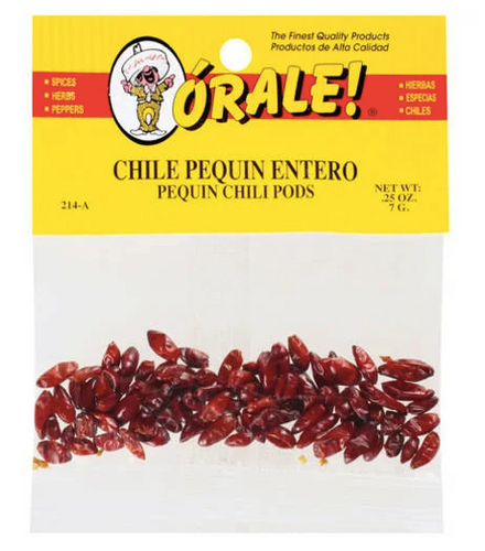 Orale Chile Pequin Entero Chili Pods, .25 oz | Garcia Plaza Bakery