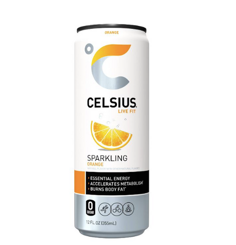 Celsius Sparkling Orange Energy Drink - 12 fl oz Can | Garcia Plaza Bakery