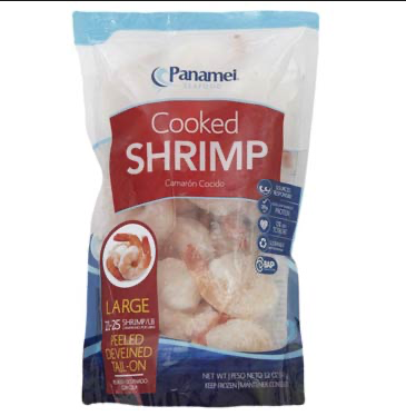 Panamei Cooked Shrimp large 21-25 Peeled 2lb camarón | Garcia Plaza Bakery