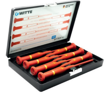 WITTE PRO WITTRON VDE Slotted and Phillips Screwdriver set w/ Case, 7 ...