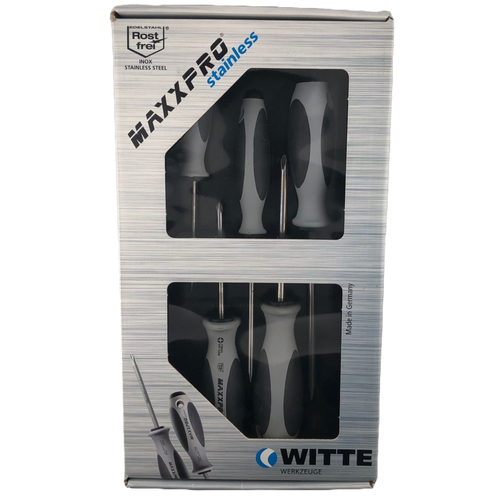 WITTE MAXX PRO STAINLESS 5 Piece Screwdriver Set: 3 Slotted, | Midwest ...