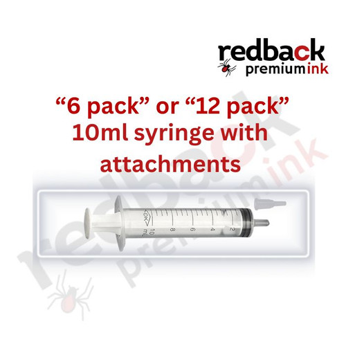 syringes with attachments 6pack or 12pack | Redback Premium Ink
