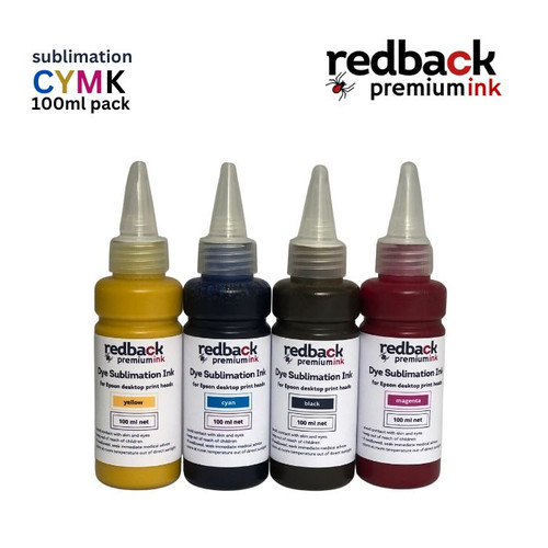 premium sublimation ink 4 pack CYMK 100ml bottles for desktop printers ...