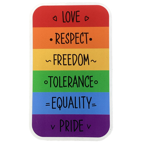 Love, Respect, Freedom, Tolerance, Equality, & Pride Magnet | Powered ...