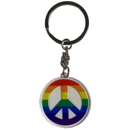 Rainbow Peace Sign Keychain | Powered By Rainbows