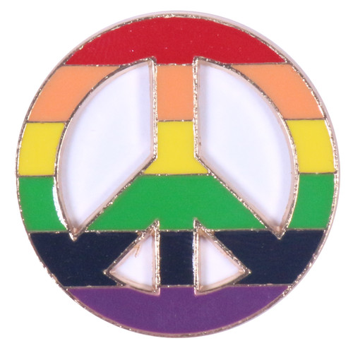 Rainbow Peace Sign Pin | Powered By Rainbows