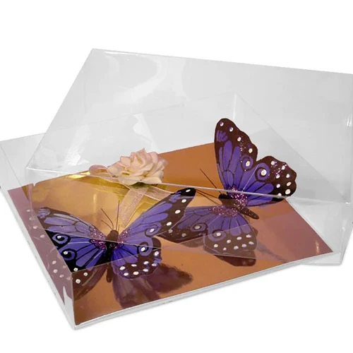 Clear 2 Piece Candy Box w Gold Card | The Candy Lady