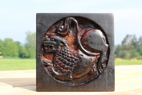 Medieval Gothic Lion Carving in Wenge Wood | Odinn's Grove