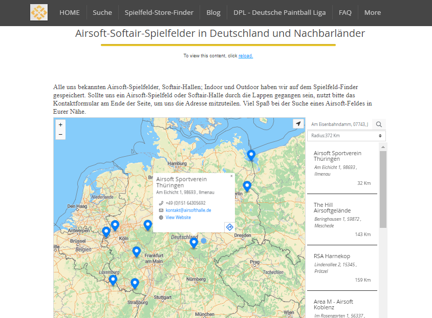 Airsoft-Felder und Hallen in Deutschland und Grenzbereich