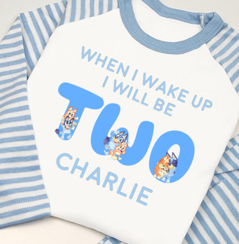 Personalised when i wake up Bluey pyjamas DTF transfer | DesignsbyKelly