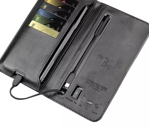 Leather Wireless Charging Power Bank Wallet | Prime Gifting