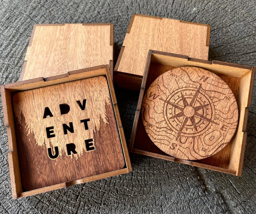 Mahogany Coaster Set | Mountain and Main