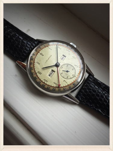 1940's MOVADO TRIPLE CALENDAR WATCH | sftimepieces