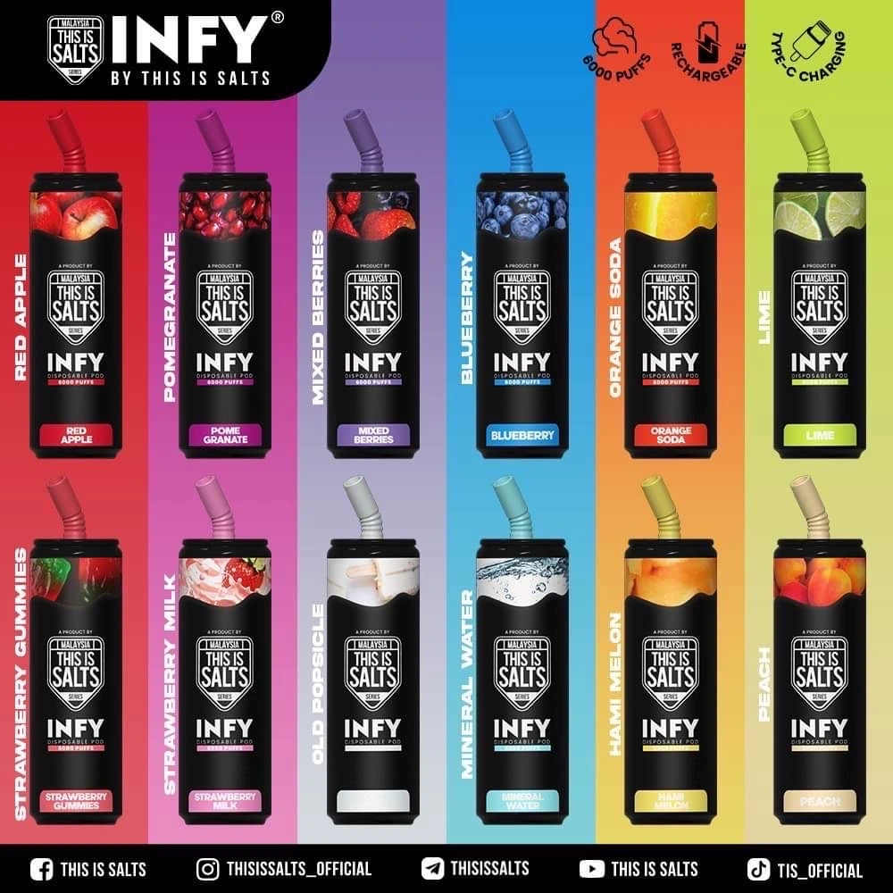 พอตใช้แล้วทิ้ง Infy 6000 puffs disposable [แท้] | Relx vape Thailand